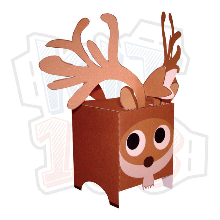 Mô hình giấy Reindeer Cube - Kit168 Shop mô hình giấy