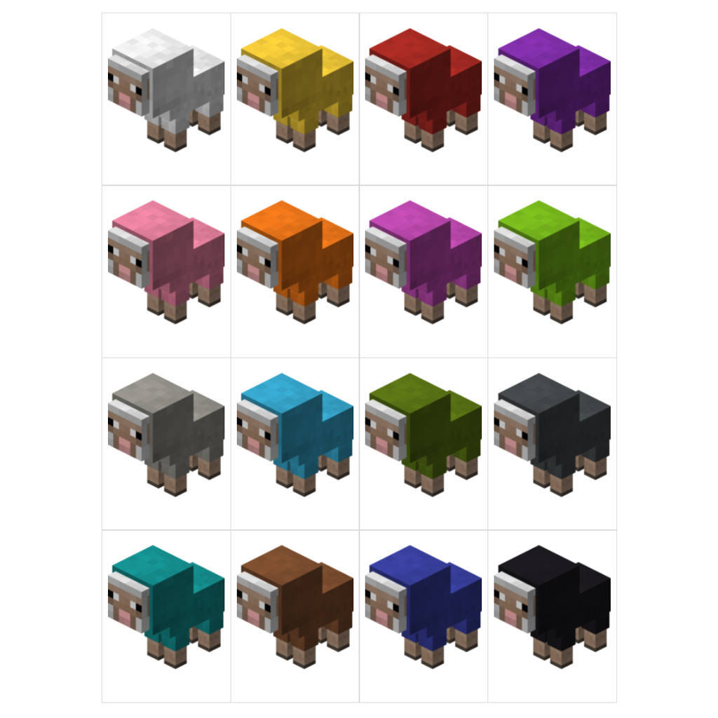 Mô hình giấy Baby sheep - Minecraft - Kit168 Shop mô hình giấy