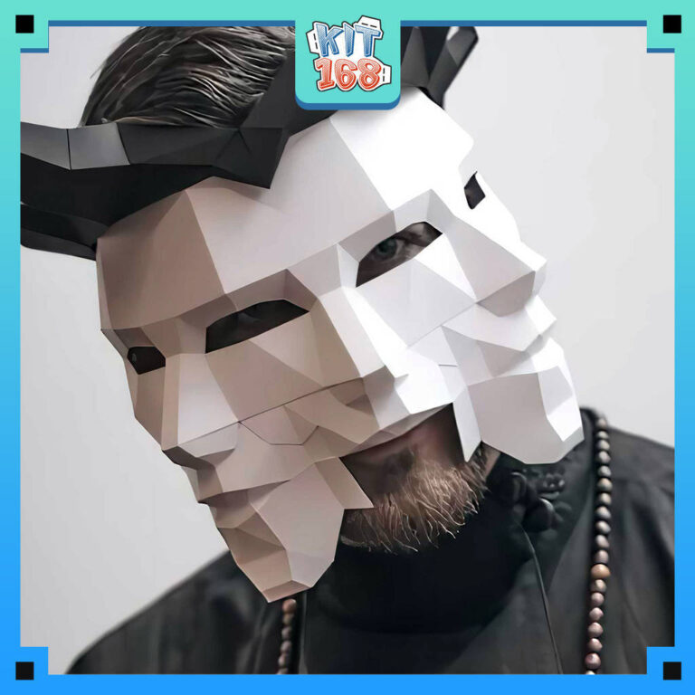 Mô hình giấy Mặt nạ 3 Face Mask size thật - Kit168 Shop mô hình giấy