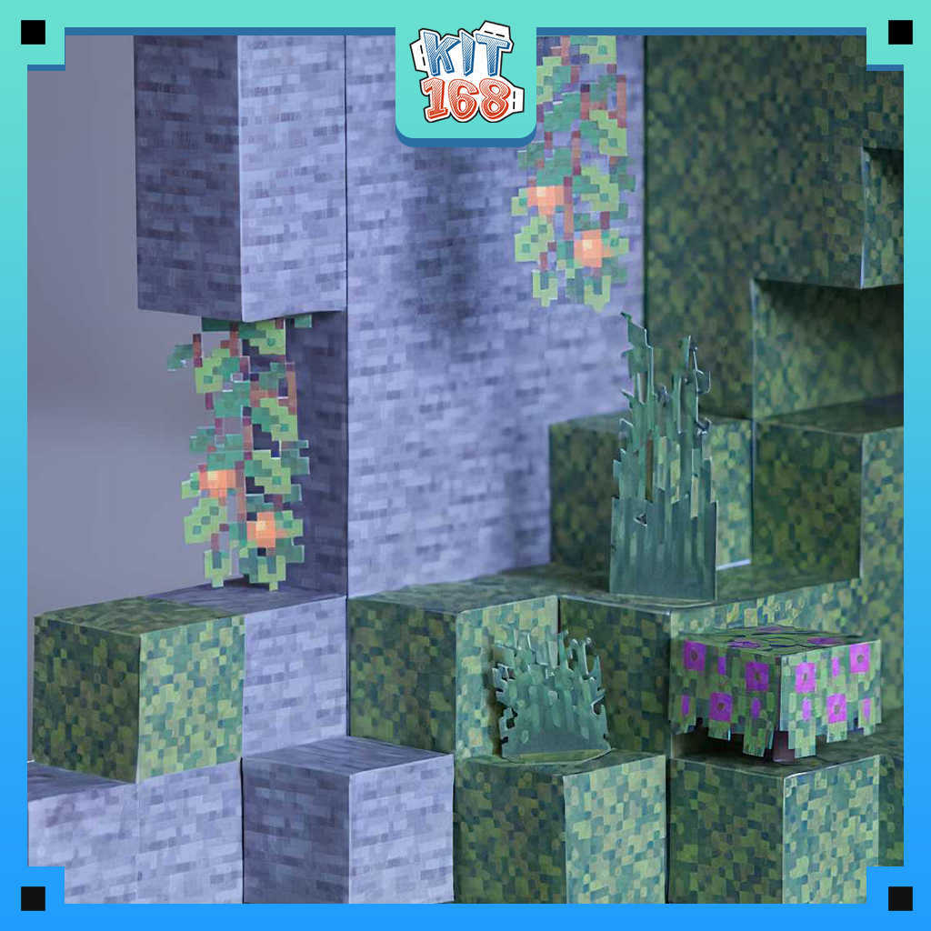 Mô hình giấy Lush Cave Diorama - Minecraft - Kit168 Shop mô hình giấy