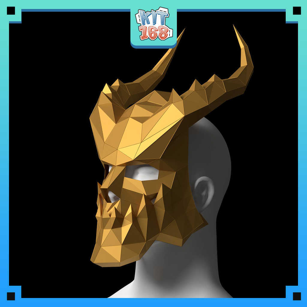 Mô Hình Giấy Mặt Nạ Dragon Skull Demon đeo Lên được Kit168 Shop Mô Hình Giấy