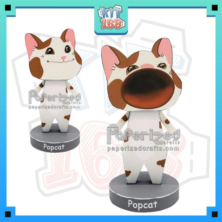 Mô hình giấy Chibi Popcat Mèo - Kit168 Shop mô hình giấy