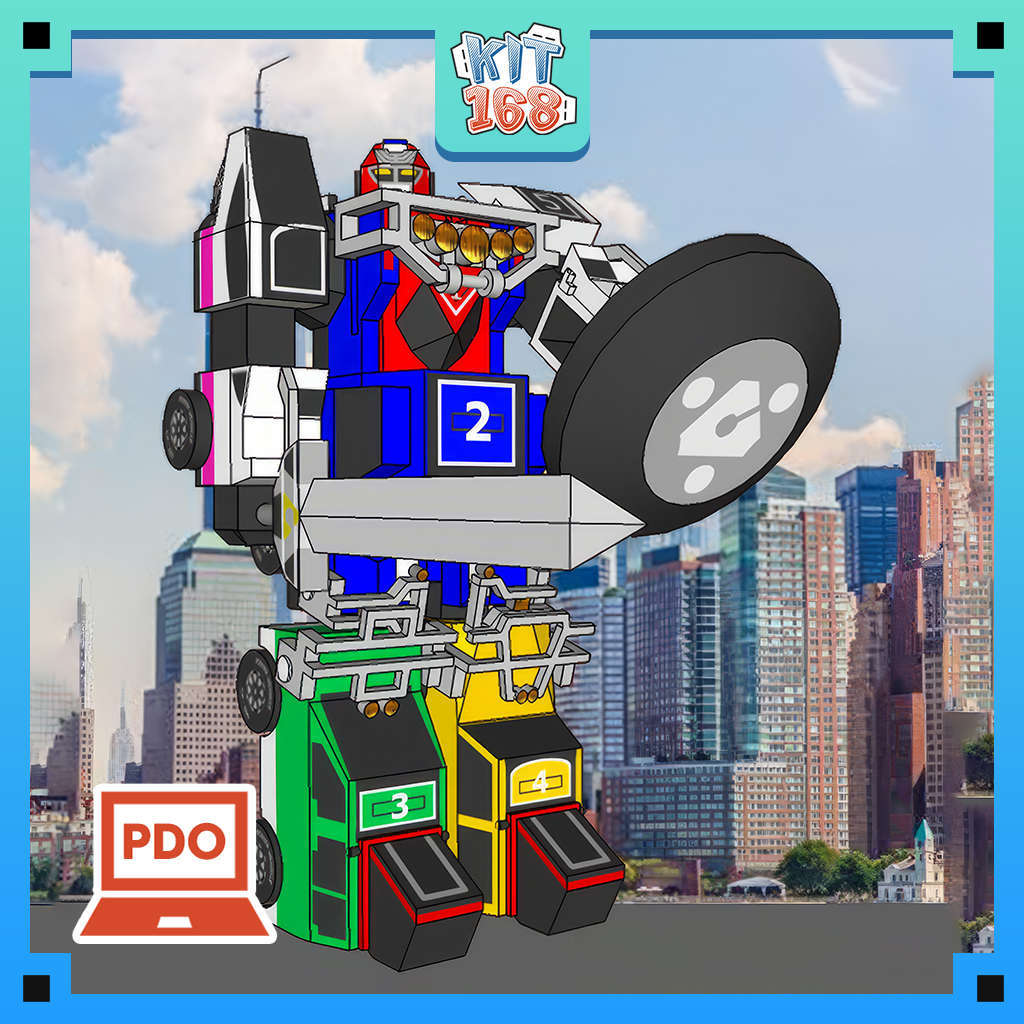 Mô hình giấy Carranger RV Robo - Biến hình được - Kit168 Shop mô hình giấy