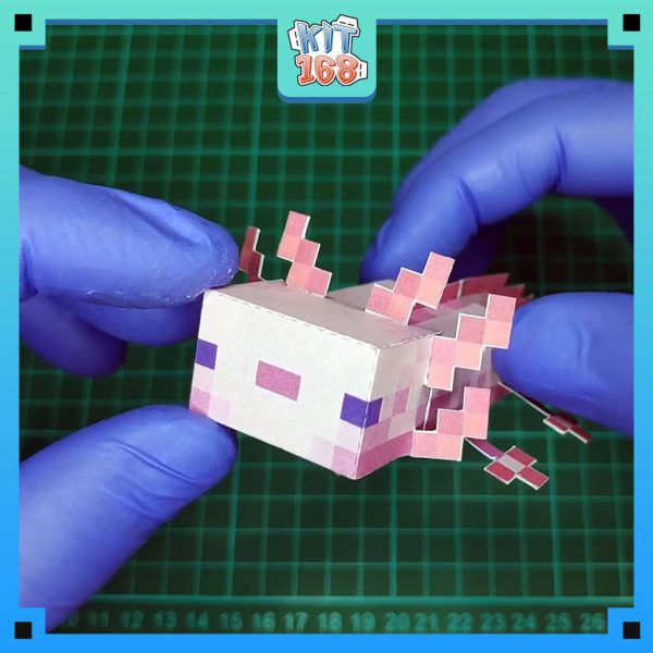 Mô hình giấy Axolotl - Minecraft - Kit168 Shop mô hình giấy