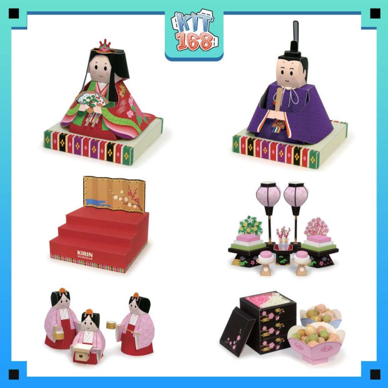 Mô hình giấy Búp bê Hina Set - Nhật Bản - Kit168 Shop mô hình giấy