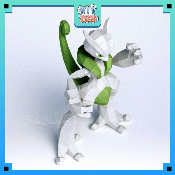 Mô hình giấy Pokemon Mega Mewtwo X Shiny polygon - Kit168 Shop mô hình giấy